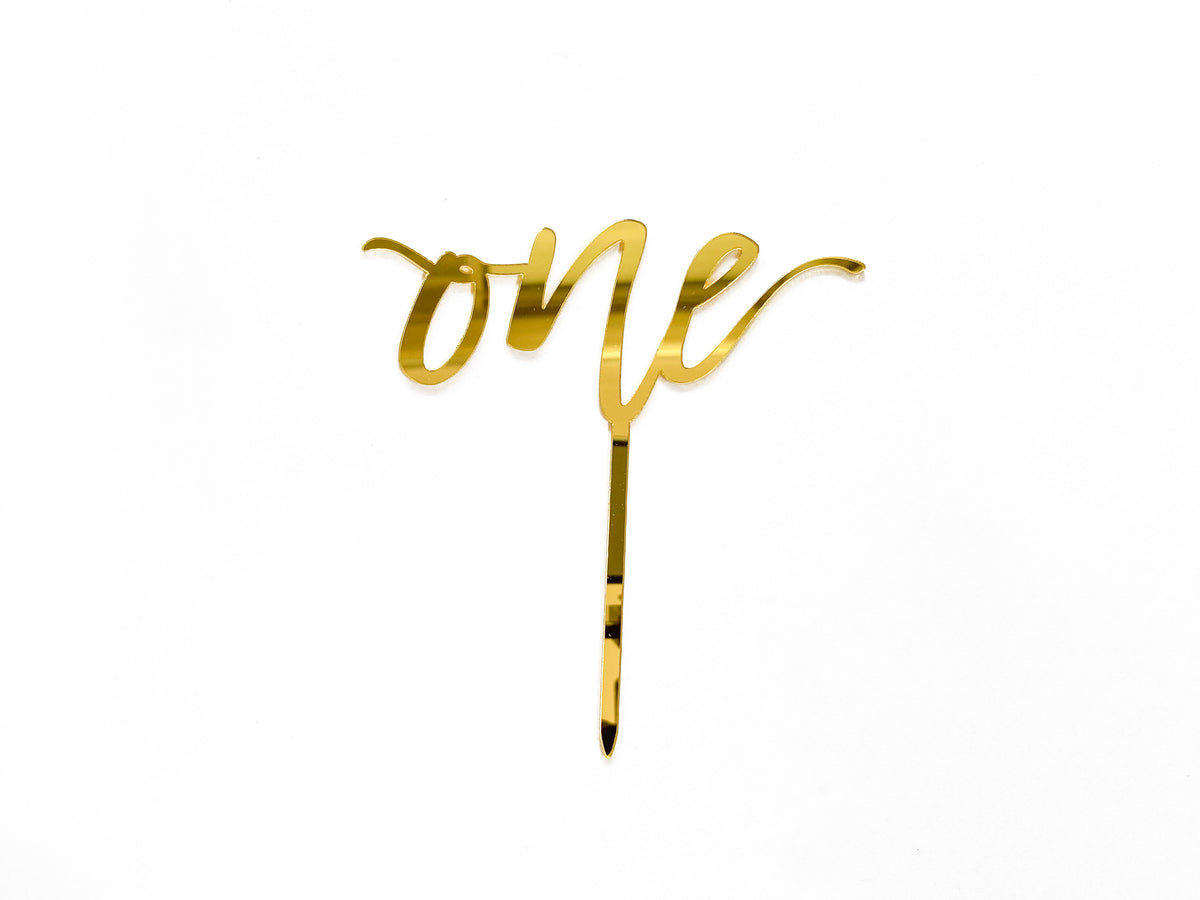 One Acrylic Cake Topper - Mirror Gold – Sunny Street Party Co.